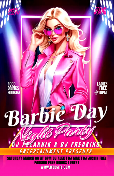 Barbie Day Night Party Template | PosterMyWall