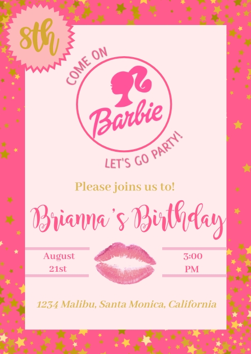 Barbie Template | PosterMyWall