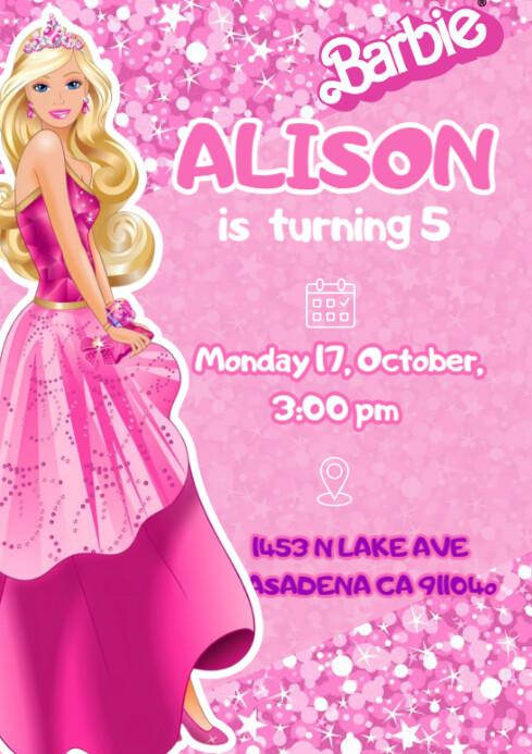 Plantilla de barbie | PosterMyWall