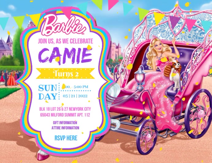 Barbie Template | PosterMyWall