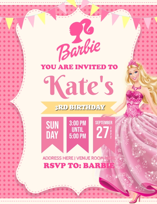 Barbie Template | PosterMyWall