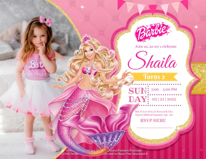Barbie Template | PosterMyWall