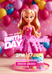 Barbie Girl Birthday Invitation Template | PosterMyWall