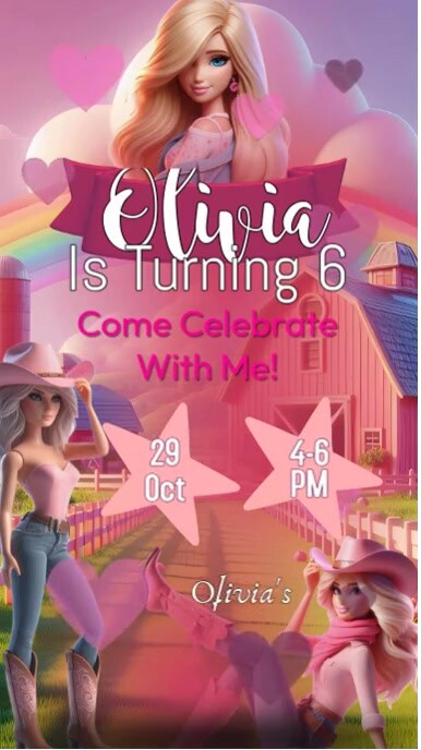 Plantilla de Barbie invitation | PosterMyWall
