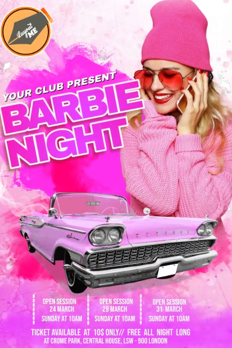 Modèle Barbie Night Flyer Video Ads | PosterMyWall