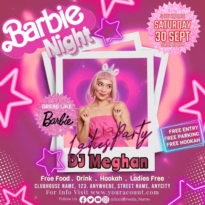 BARBIE PARTY Template | PosterMyWall