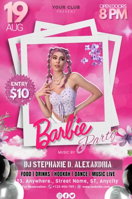 BARBIE PARTY Template | PosterMyWall