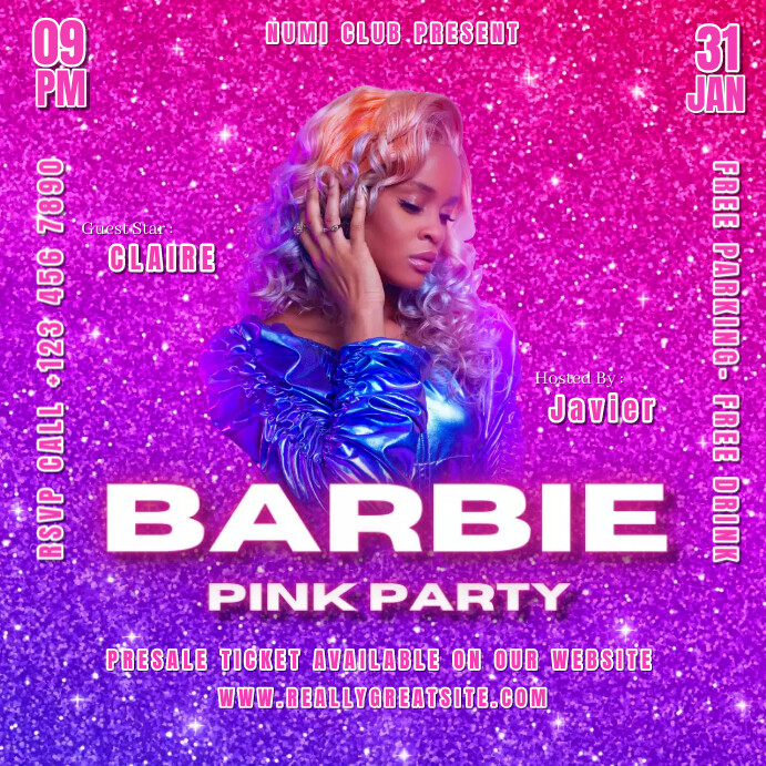 barbie pink party instagram post Template | PosterMyWall