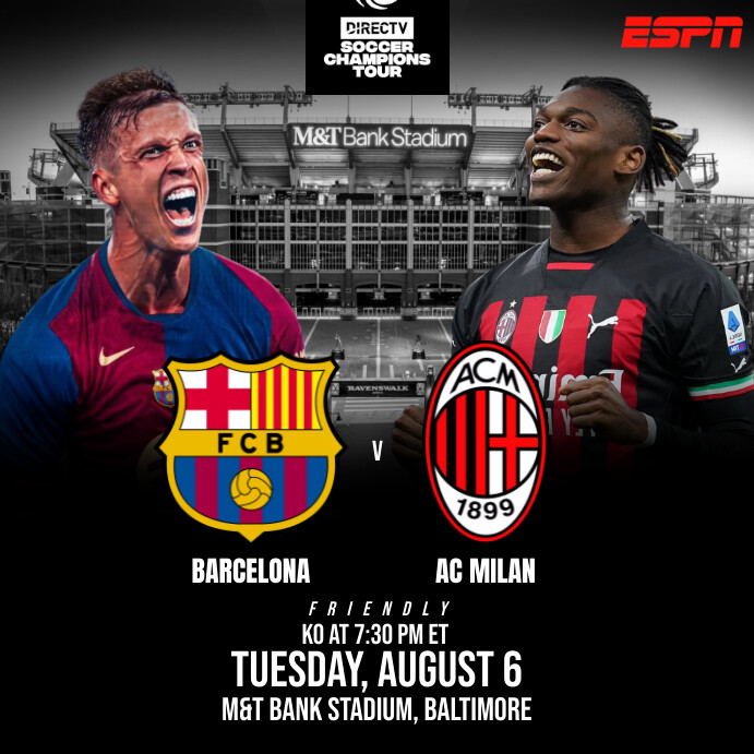 BARCELONA VS AC MILAN Template | PosterMyWall