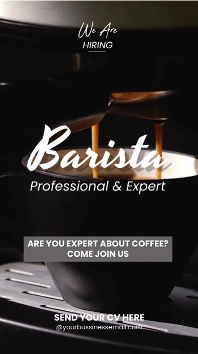 Barista Hiring Recruitment Template | PosterMyWall