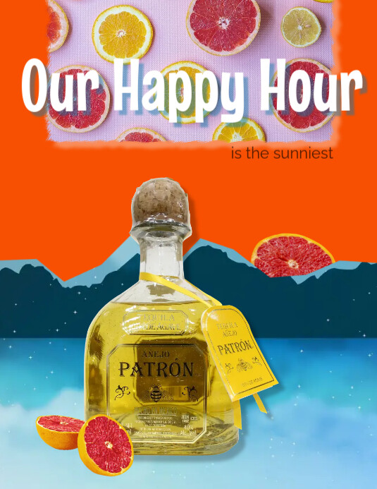 bartender cheers happy hour bar ad restaurant Template | PosterMyWall