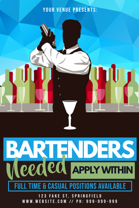 Copy of Bartenders Needed Poster | PosterMyWall