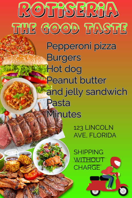 Basado En Listas Menu Food Rotiseria Póster Template | PosterMyWall