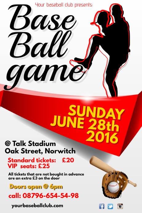 Base Ball Game Poster Template | PosterMyWall