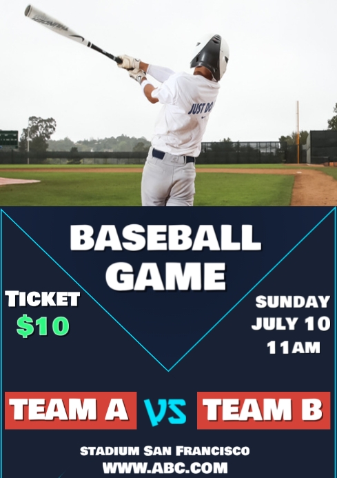 Base Ball game template with time and price | PosterMyWall