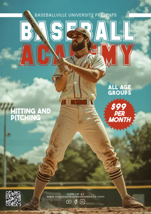 Copy of Baseball Academy Ad Flyer | PosterMyWall