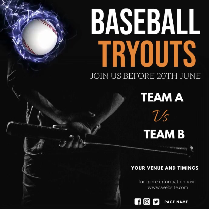 Copy of baseball advertising flyer template design | PosterMyWall