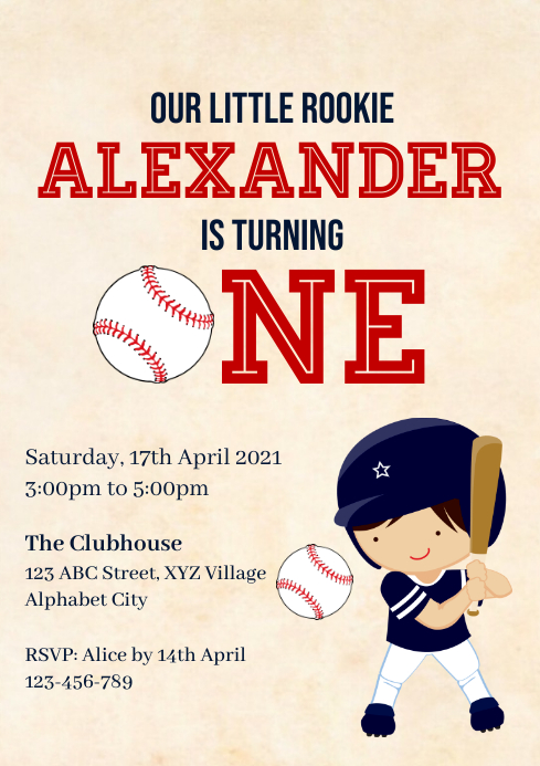 Baseball Birthday Invitation Template | PosterMyWall