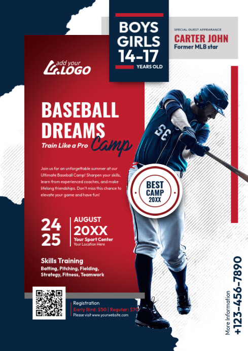 Baseball Camp Flyer Template | PosterMyWall