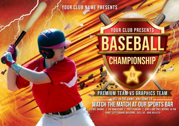 Baseball Championship Flyer / Poster Template | PosterMyWall