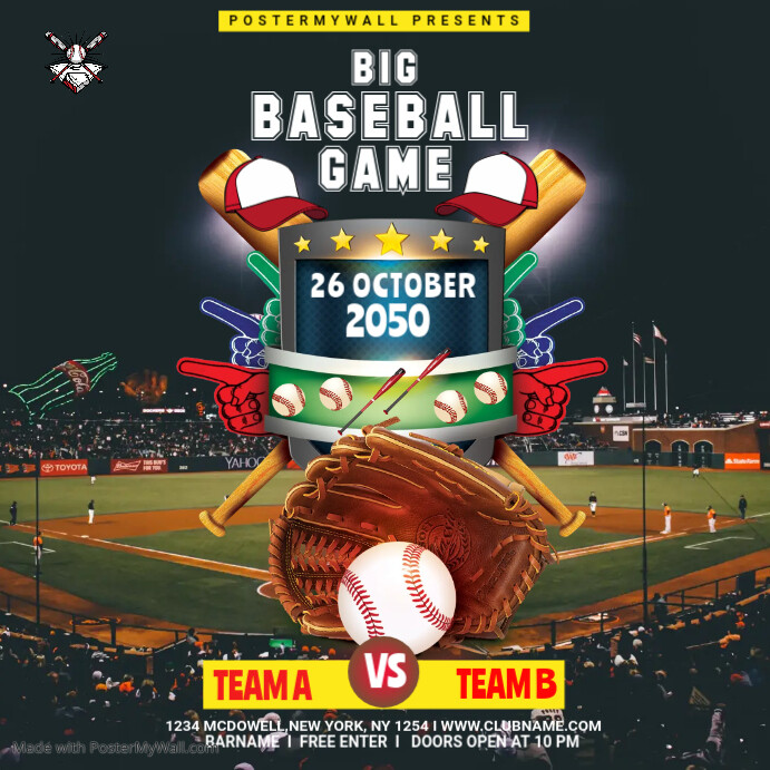 BASEBALL Template | PosterMyWall