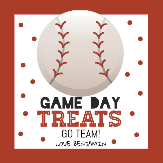 Baseball Game Day Treat Tag Template | PosterMyWall