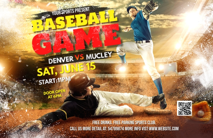 baseball game flyer Template | PosterMyWall