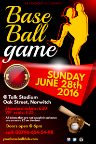baseball game poster flyer template | PosterMyWall