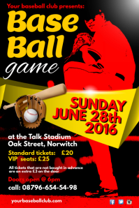 baseball game poster flyer template | PosterMyWall