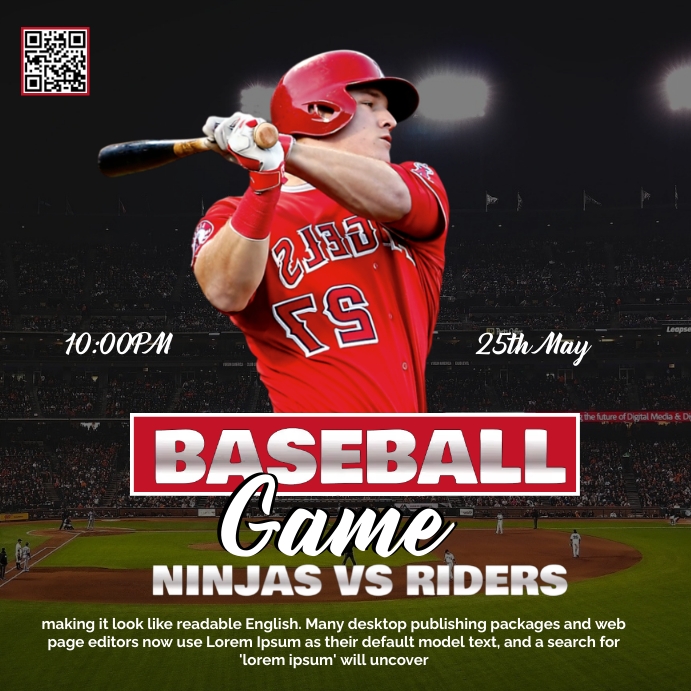 Baseball game post template | PosterMyWall