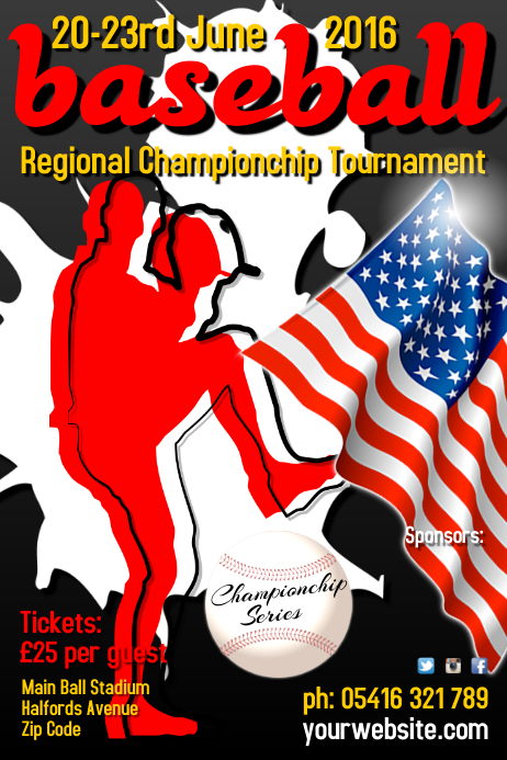 Baseball game Poster Template | PosterMyWall