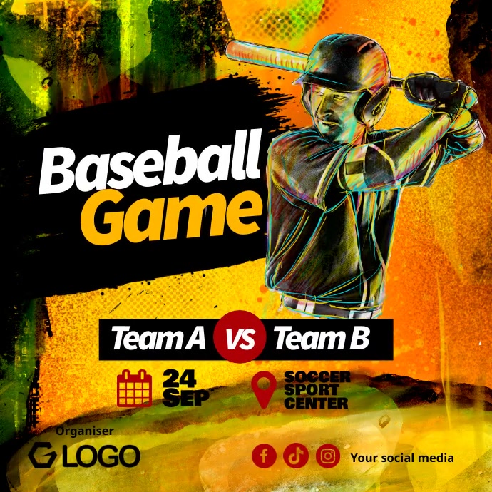 Baseball game Template Instagram | PosterMyWall