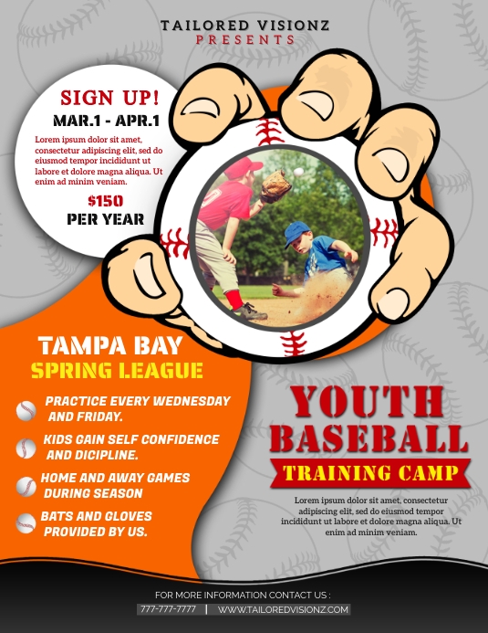 Plantilla de Baseball League Flyer Template | PosterMyWall