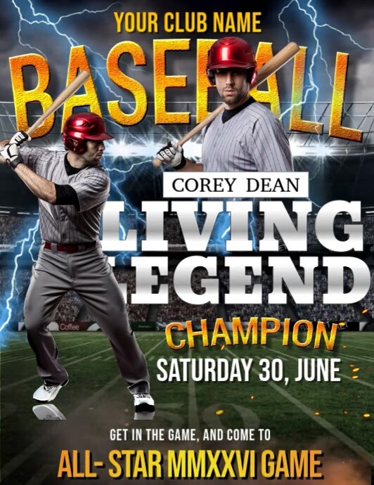 Copy of Baseball Living Legend Champion | PosterMyWall