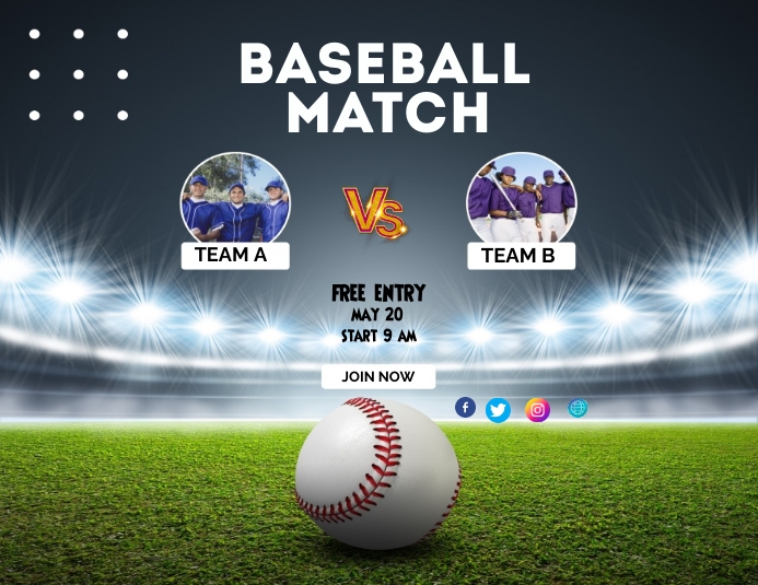 Plantilla de BASEBALL MATCH | PosterMyWall