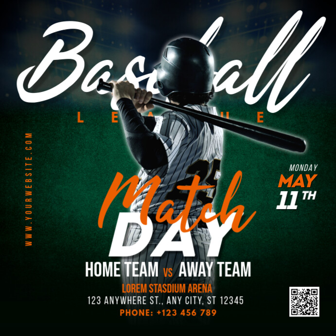 Baseball Match Instagram Post Template | PosterMyWall