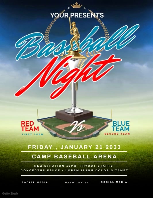 baseball night flyer Template | PosterMyWall