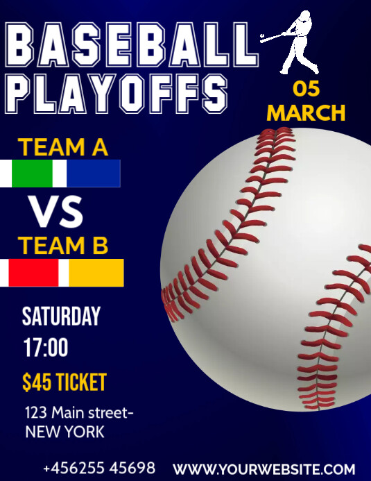 baseball playoff flyer template | PosterMyWall