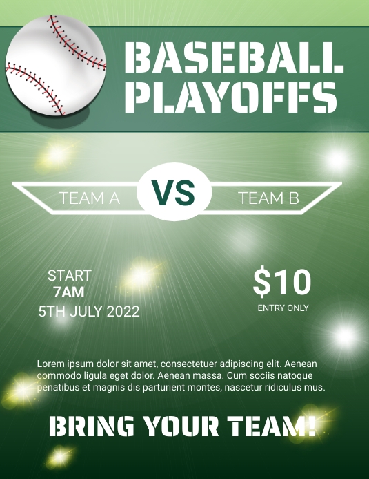 baseball playoffs flyer Template | PosterMyWall