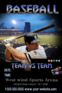 Baseball Game Poster Template | PosterMyWall