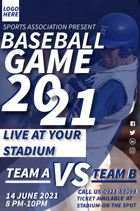 BASEBALL POSTERS Template | PosterMyWall