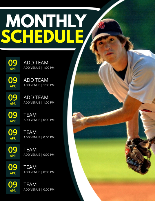 baseball schedule Template | PosterMyWall