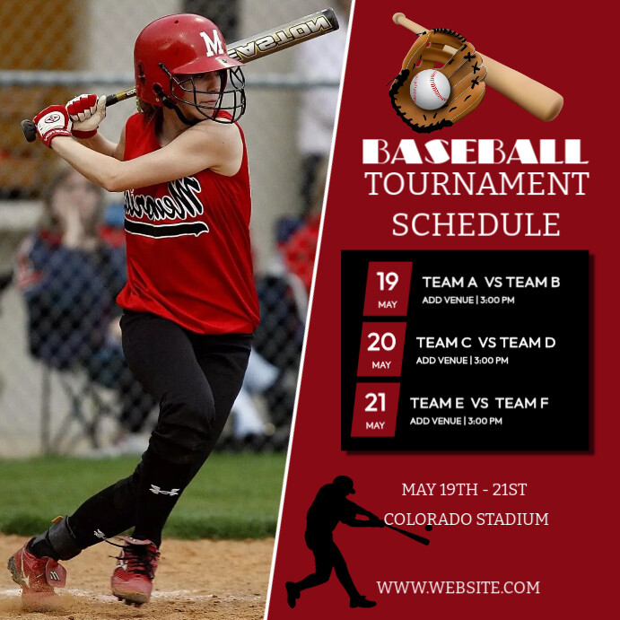 baseball schedule poster template | PosterMyWall