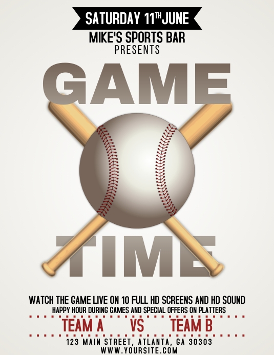 Baseball Sports Bar Flyer v.1 Template | PosterMyWall