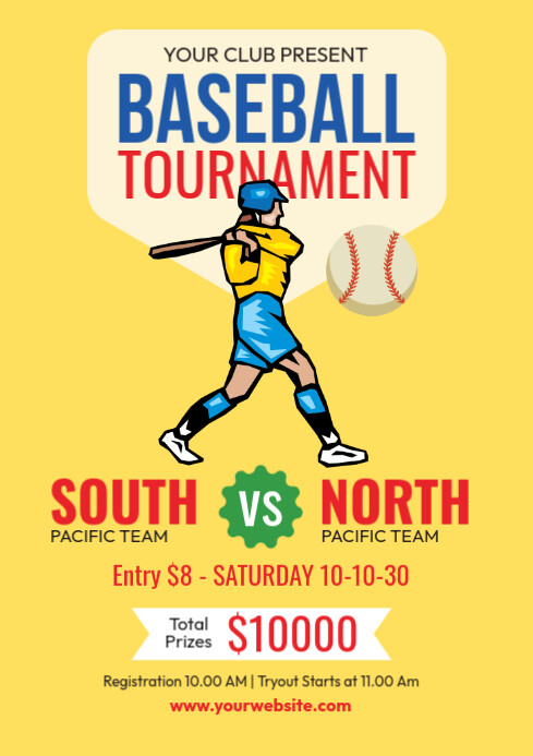 Copia de Baseball Tournament Flyer, | PosterMyWall