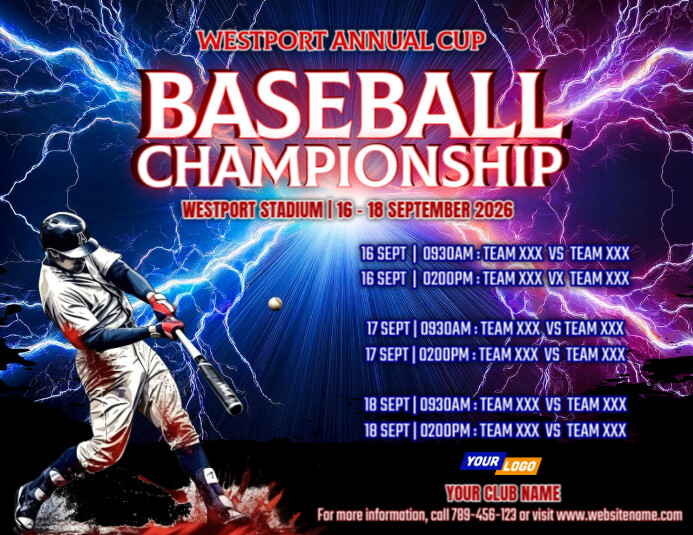 Baseball Tournament Game Schedule Template | PosterMyWall