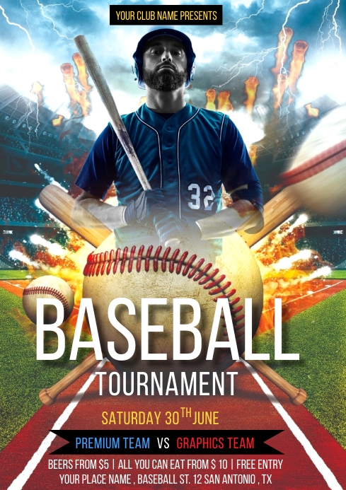 Plantilla de BASEBALL TOURNAMENT TEMPLATE | PosterMyWall