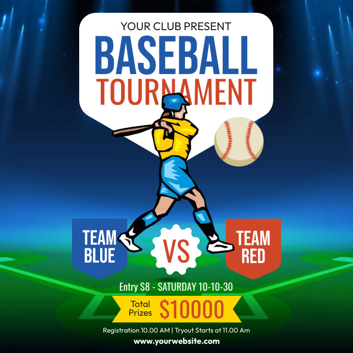 Baseball Tournament Template for Sports Event | PosterMyWall