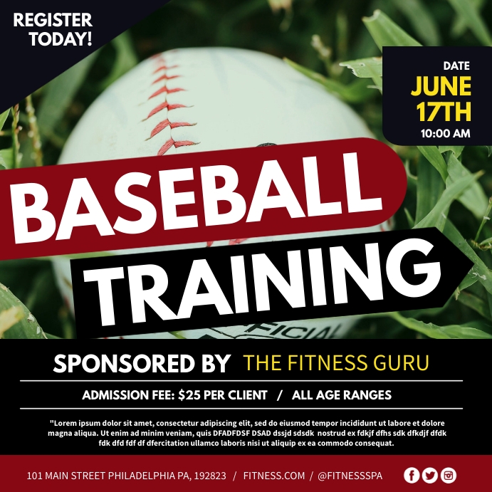 Baseball training Template | PosterMyWall