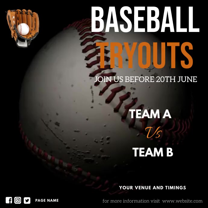 Copia de Baseball Tryouts | PosterMyWall